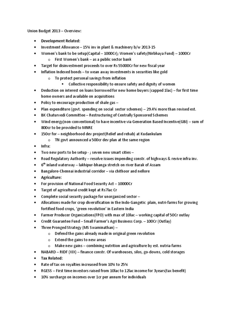 Union Budget 2013 | PDF | Taxes | Insurance
