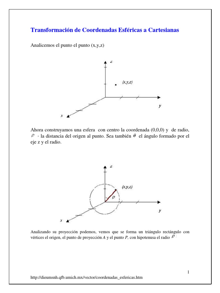 Coordenadas Esfericas - HTM | PDF