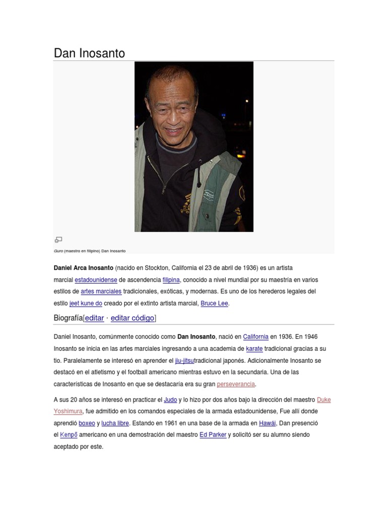Dan Inosanto | PDF | Artes marciales del este asiático | Deportes de ...