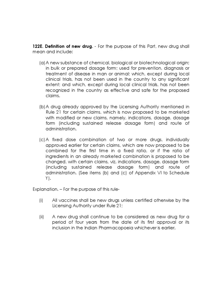 New Drug Definition Under Rule 122E | PDF | Law | Wellness