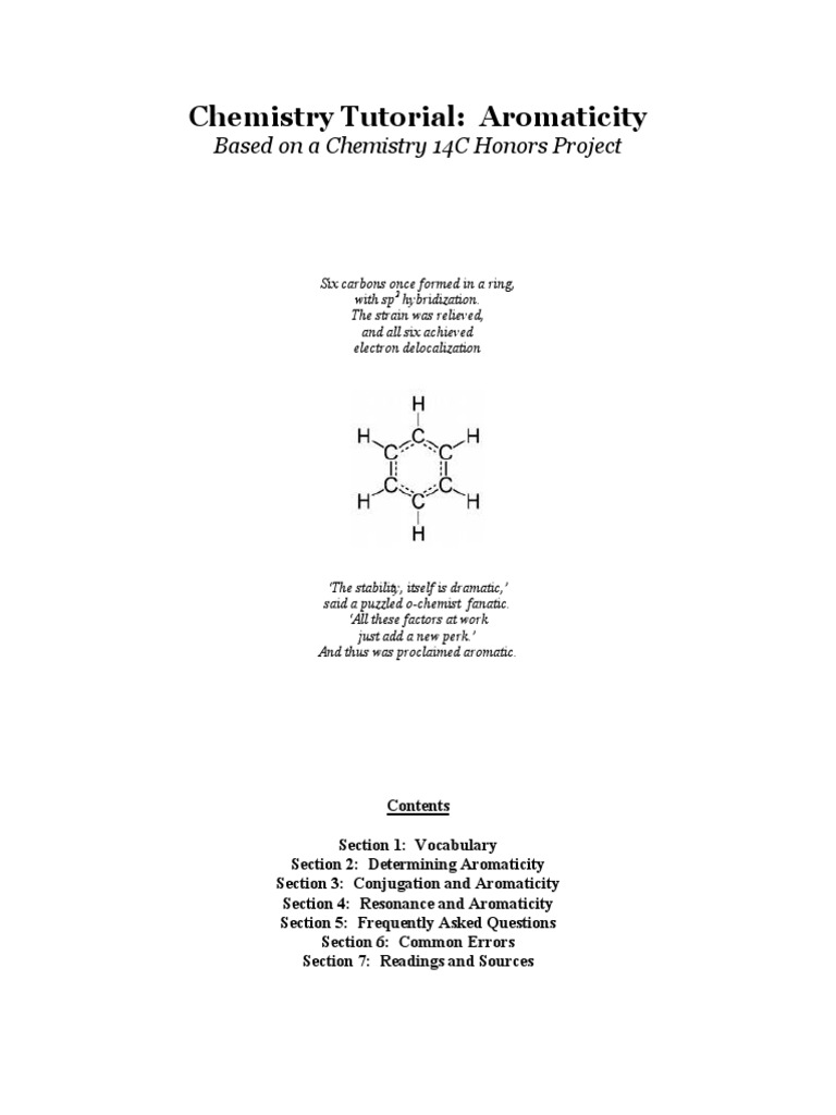 Determining Aromaticity: A Chemistry Tutorial on the Key Concepts and ...