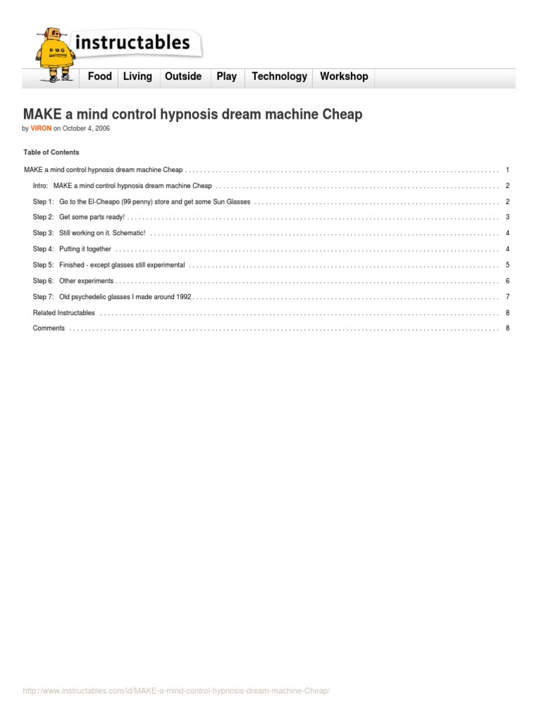 MAKE A Mind Control Hypnosis Dream Machine Cheap | PDF | Operational ...
