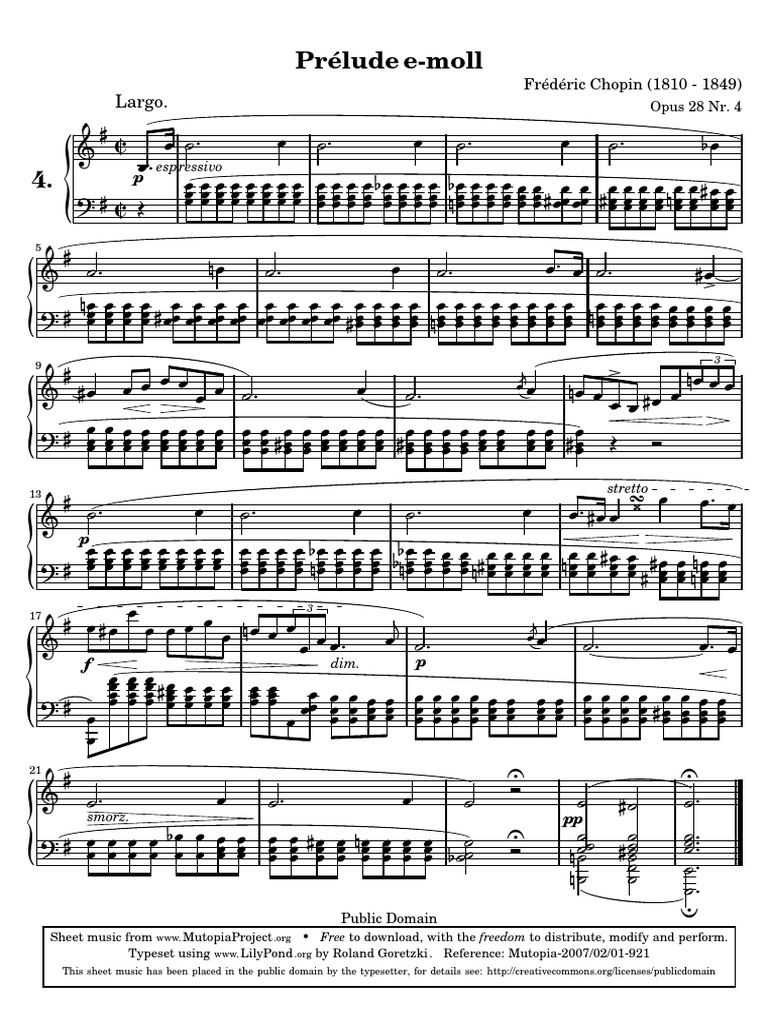Chopin - Prelude in E Minor (Op 28 No 4)