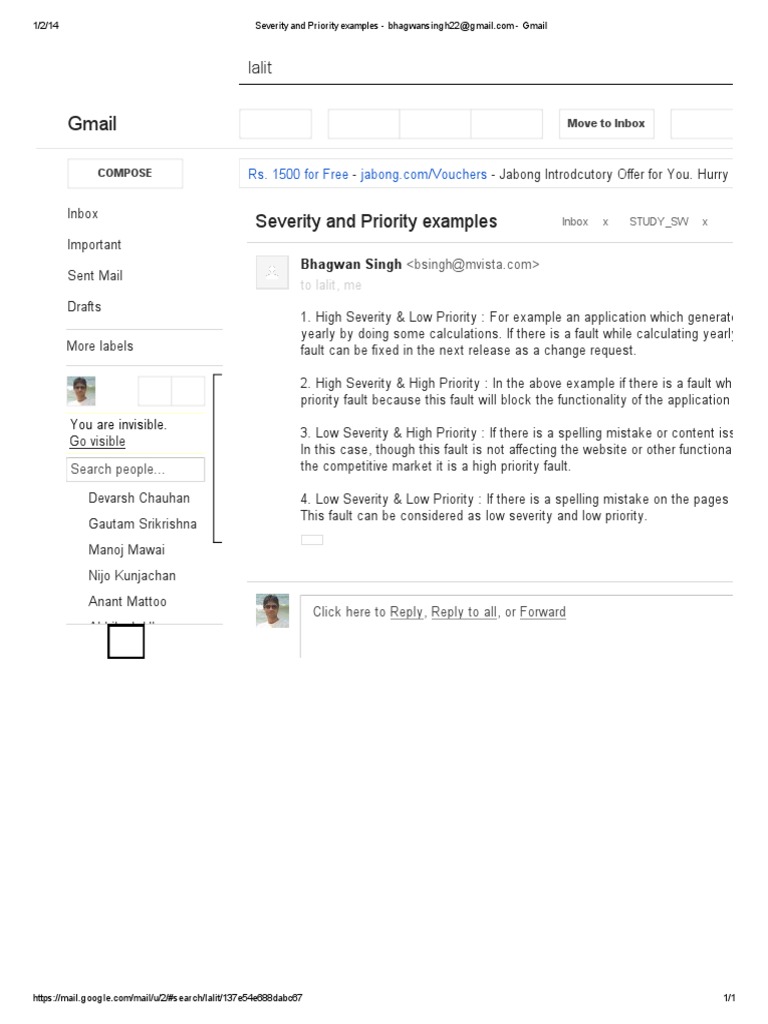 Severity and Priority Examples | PDF | Business | Computers