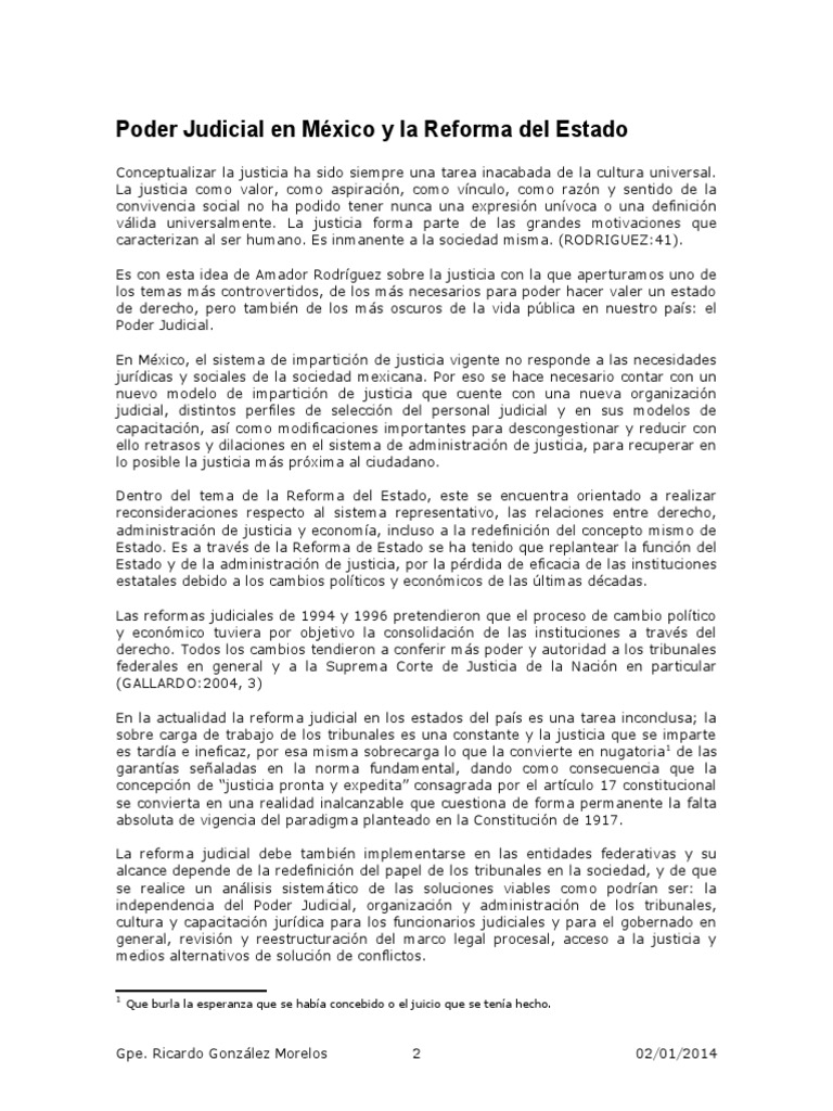 Poder Judicial en México y La Reforma Del Estado | PDF | Unión Europea ...