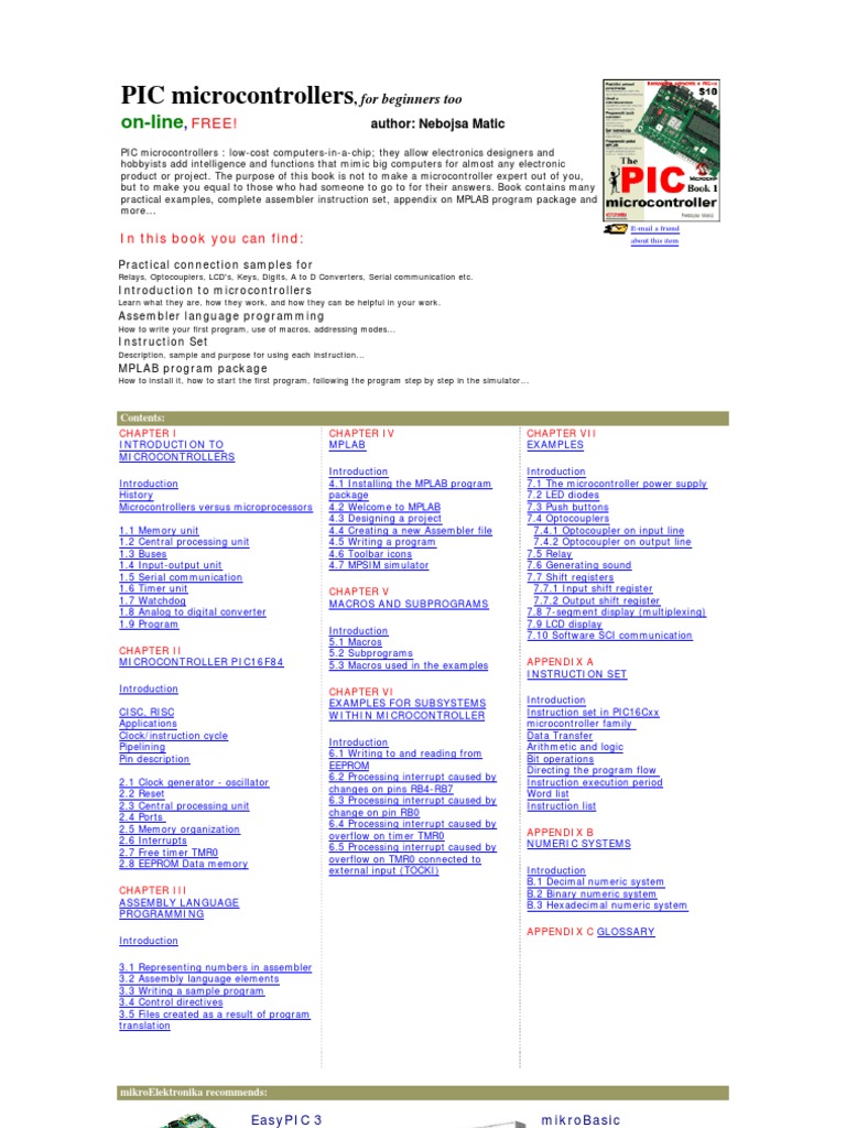 Pic16f84 Tutor | PDF | Microprocessor | Microcontroller