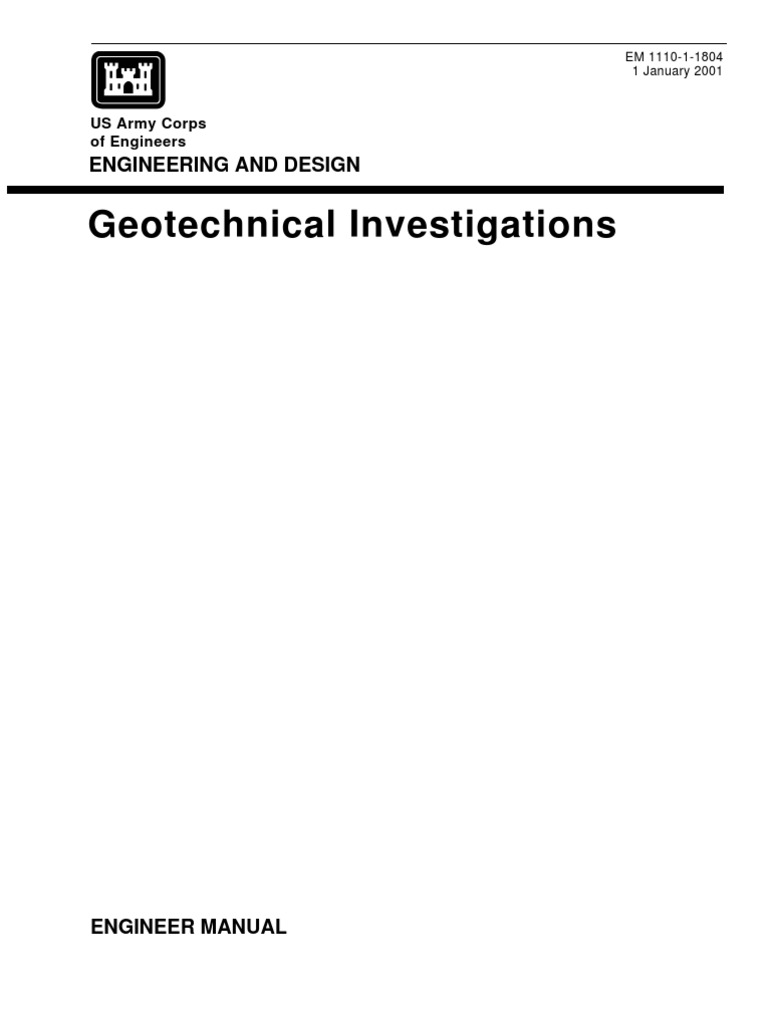EM 1110-1-1804 - Geotechnical Investigations | PDF | Geotechnical ...