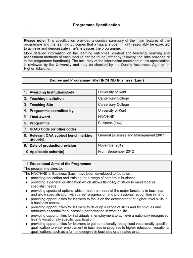 HNC HND Business (Law) | PDF | Strategic Management | Educational ...