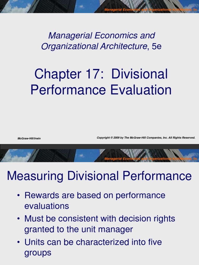 Divisional Performance Evaluation Pdf Profit Economics Economics