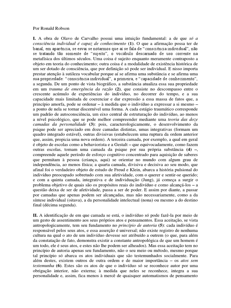 Ronald Robson - Filosofia de Olavo de Carvalho | PDF | Intuição ...