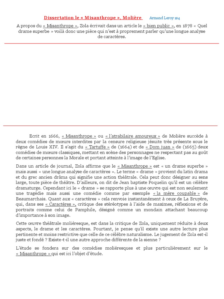 Misanthrope | PDF | Comédie | Molière