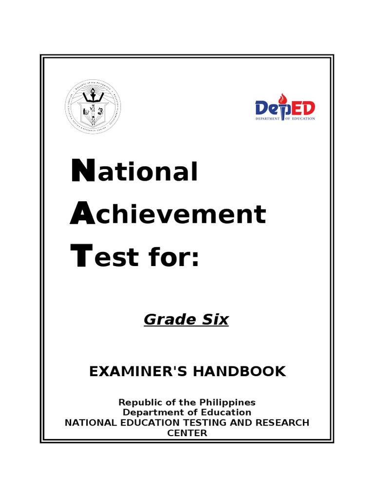 Nat Examiners Handbook Grade 6 2013 | PDF