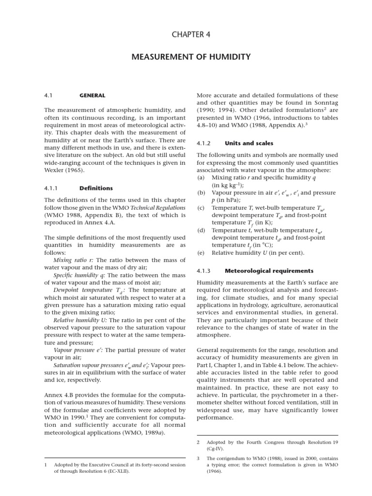 Measurement of Humidity | PDF | Water Vapor | Humidity