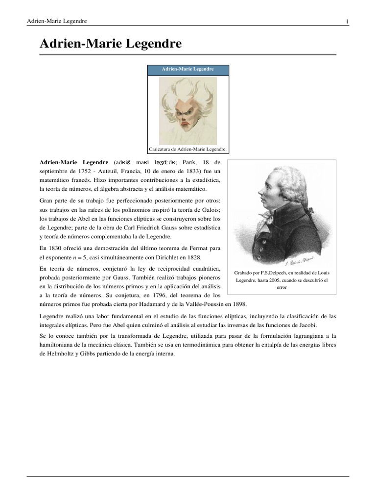 Adrien-Marie Legendre: Matemático francés pionero en estadística ...