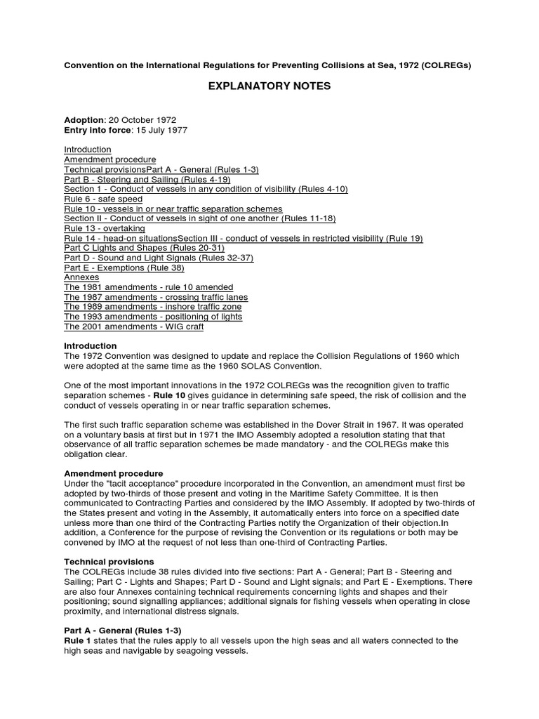 COLREGs: International Regulations for Preventing Collisions at Sea ...