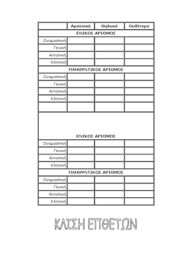 ΚΛΙΣΗ ΕΠΙΘΕΤΩΝ | PDF