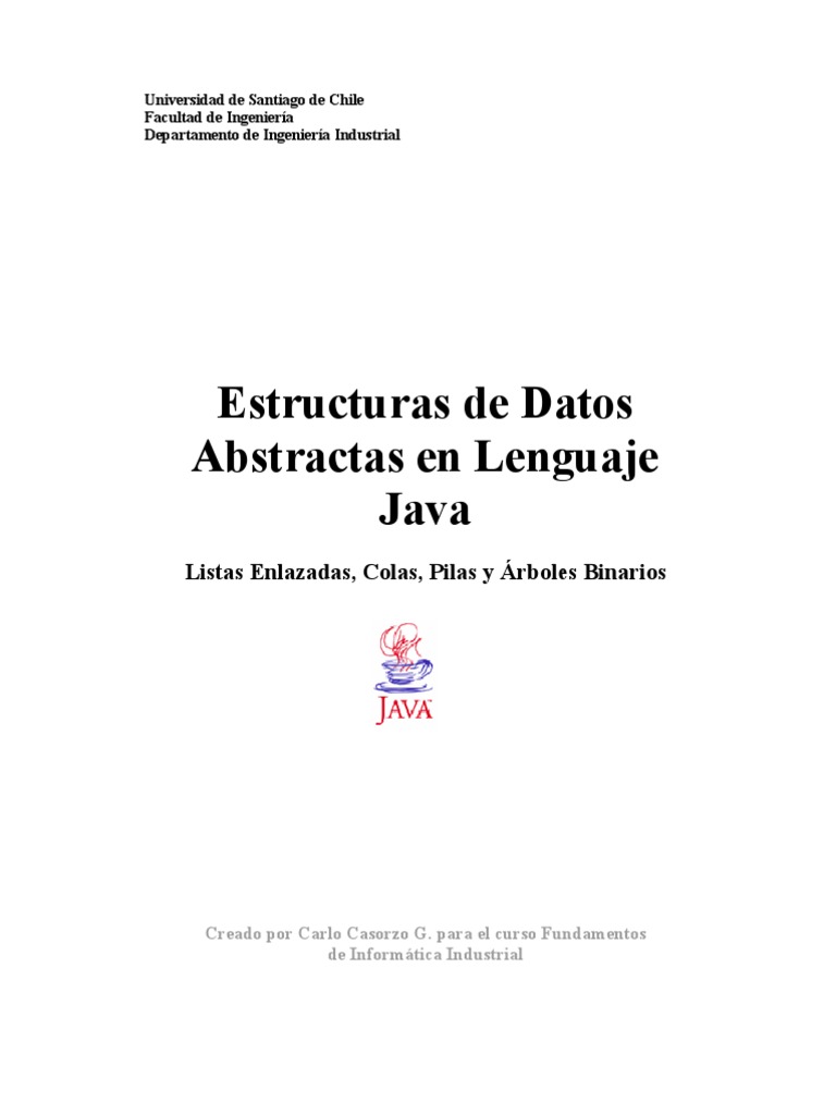 Estructuras de Datos en Lenguaje Java (CCG) | PDF | Puntero (Programación de computadora) | Cola ...