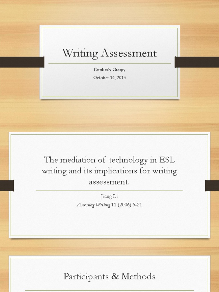 Writing Assessment | PDF | English As A Second Or Foreign Language ...