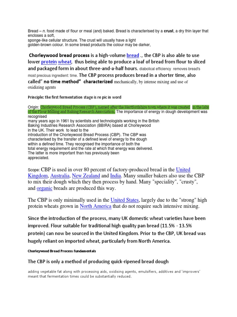 Chorleywood Bread | PDF | Breads | Flour