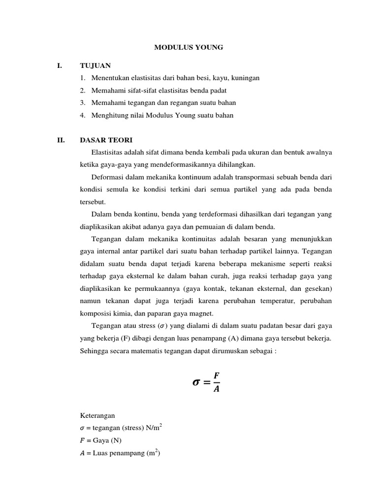 Laporan Fisika Dasar Modulus Young | PDF