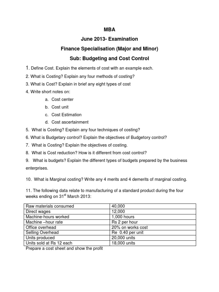 Budgeting and Cost Control | PDF | Cost | Market (Economics)