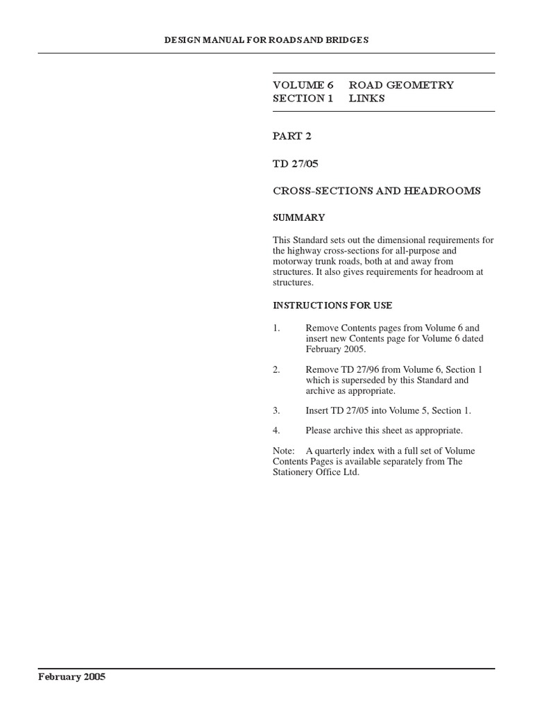 Road Geometry Section 1 Links: Design Manual For Roads and Bridges | PDF | Road | Highway