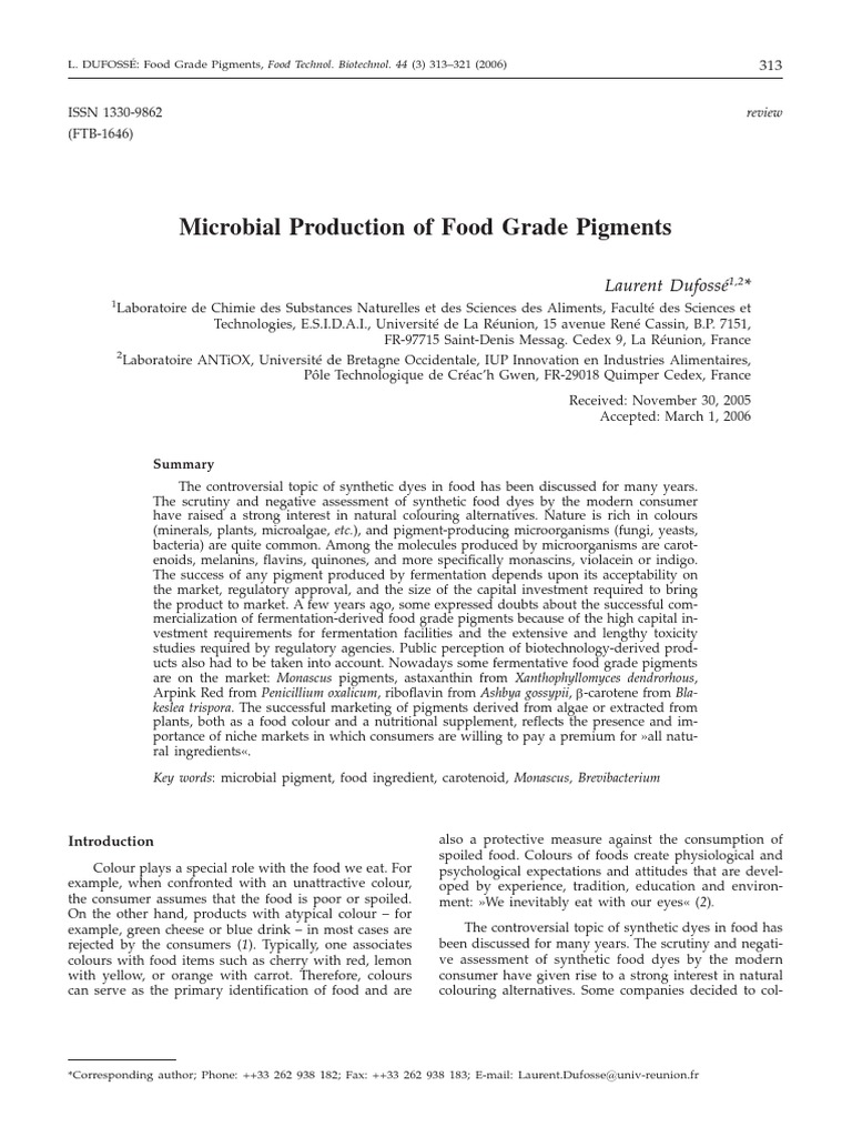 Pigment Production by Microbes | Download Free PDF | Yeast | Growth Medium