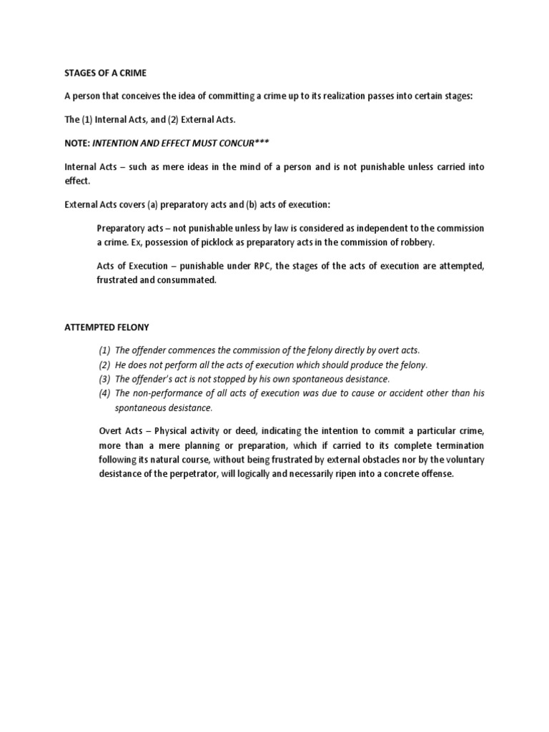 Understanding Crime Stages and Attempts | PDF