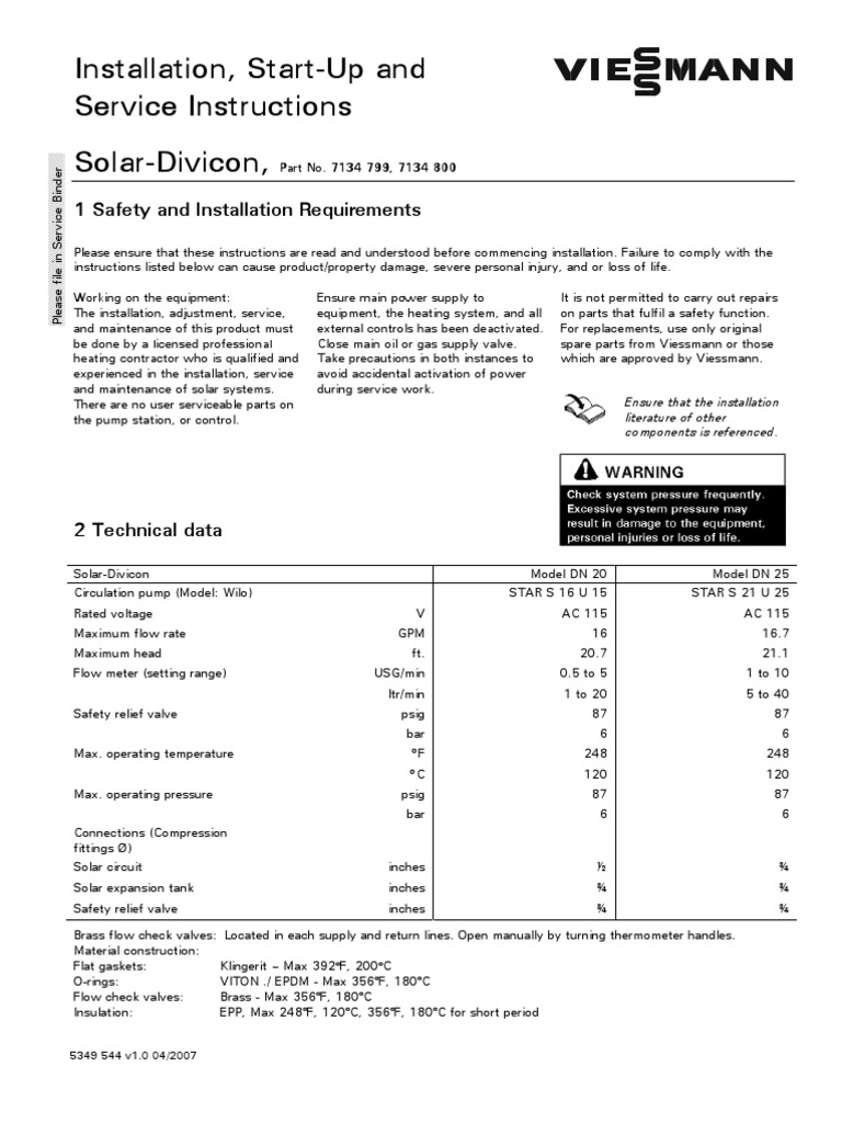 Solar Divicon Pump Station Installation Instructions | Download Free ...