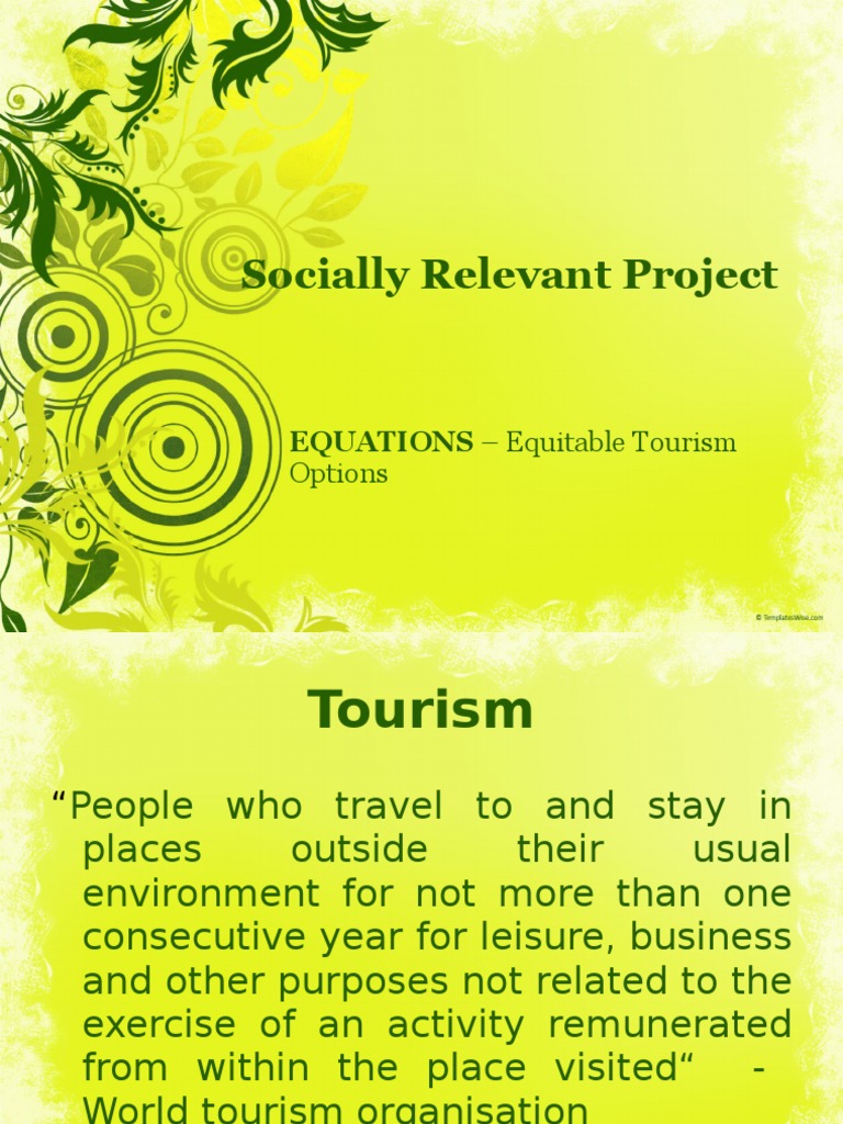 Socially Relevant Project: EQUATIONS - Equitable Tourism | PDF ...