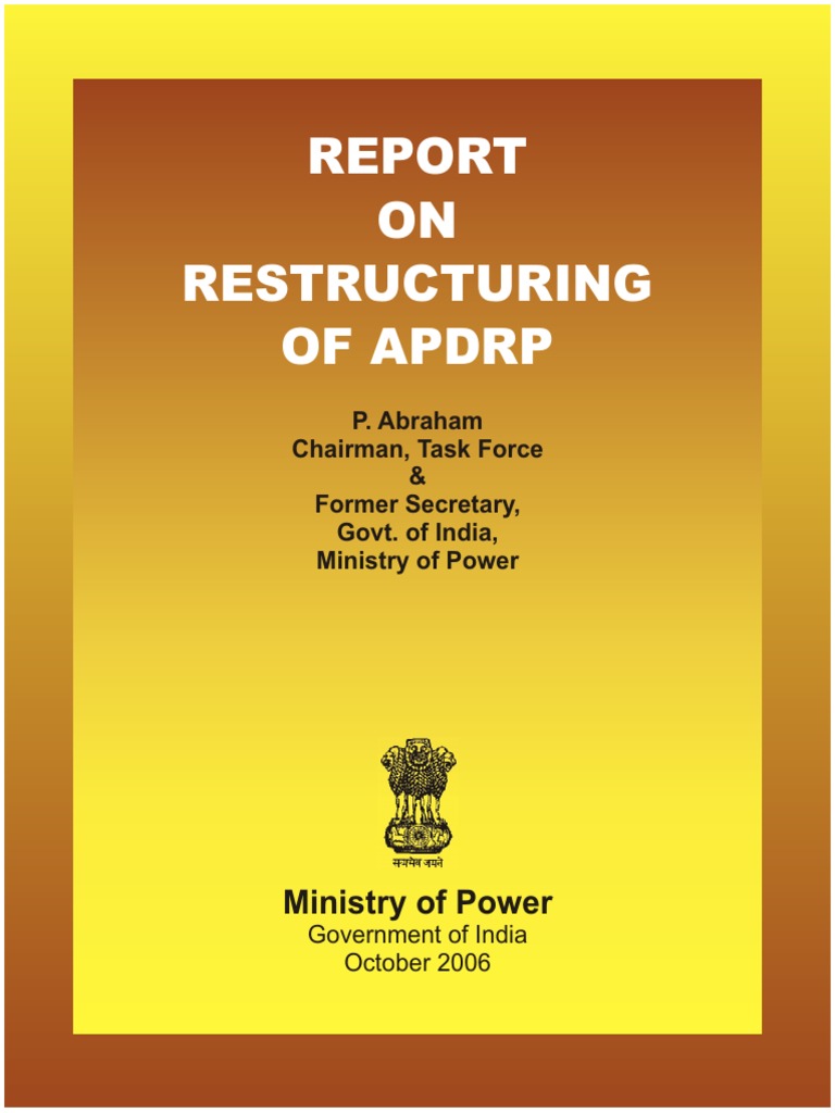Report On Restructuring of APDRP | PDF | Electric Power Distribution ...