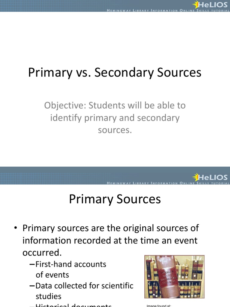 Primary Secondary Sources | PDF | Primary Sources | Science