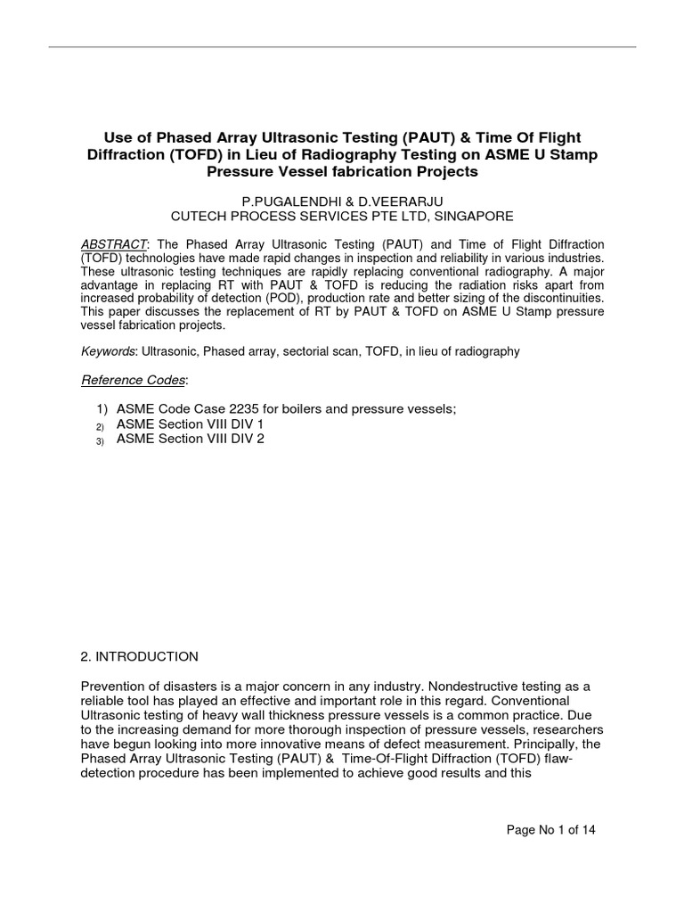 TOFD | PDF | Nondestructive Testing | Medical Ultrasound