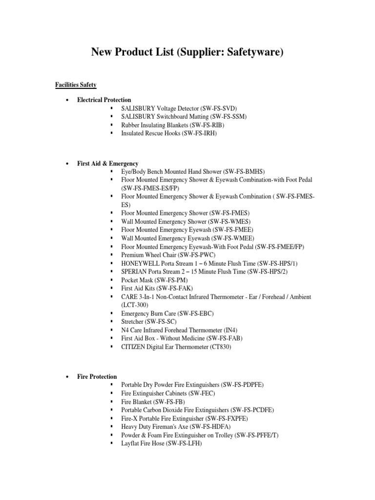 ProSafe New Products List | PDF | Dangerous Goods | Flashlight