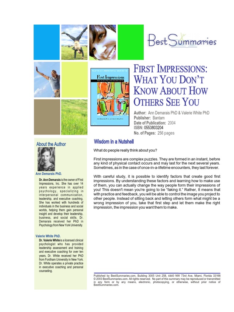 First Impressions | PDF | Conversation | Psychology
