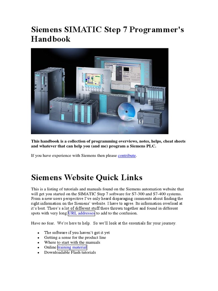 Siemens SIMATIC Step 7 Programmer.docx | Programmable Logic Controller ...