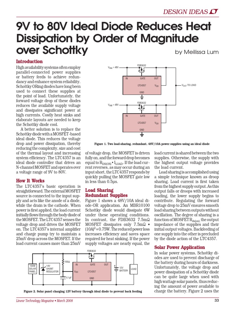 LTC4357 Ideal Diode Controller Overview | PDF | Mosfet | Diode