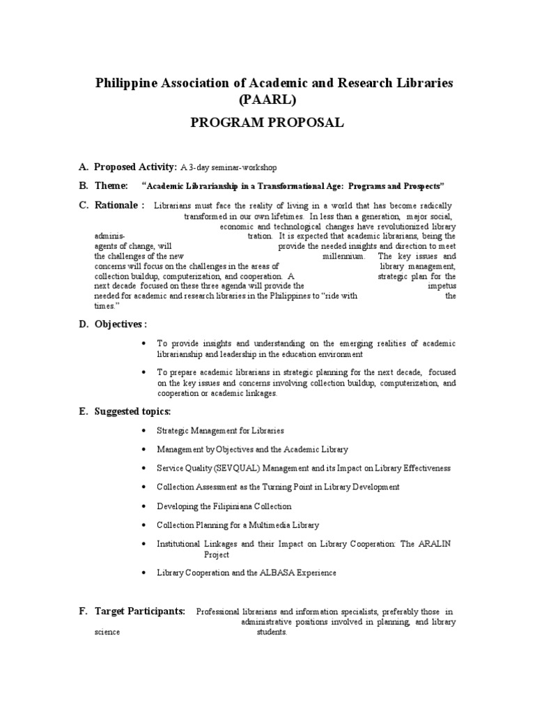 Philippine Association of Academic and Research Libraries (Paarl ...
