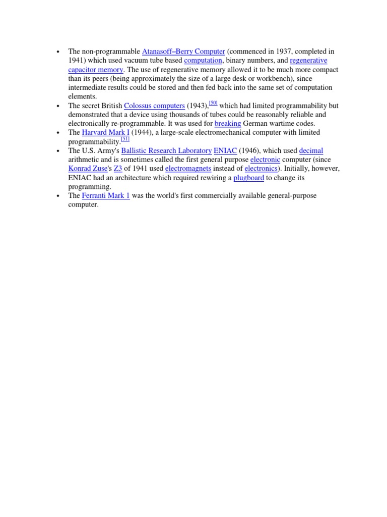 Atanasoff-Berry Computer Computation Regenerative Capacitor Memory | PDF