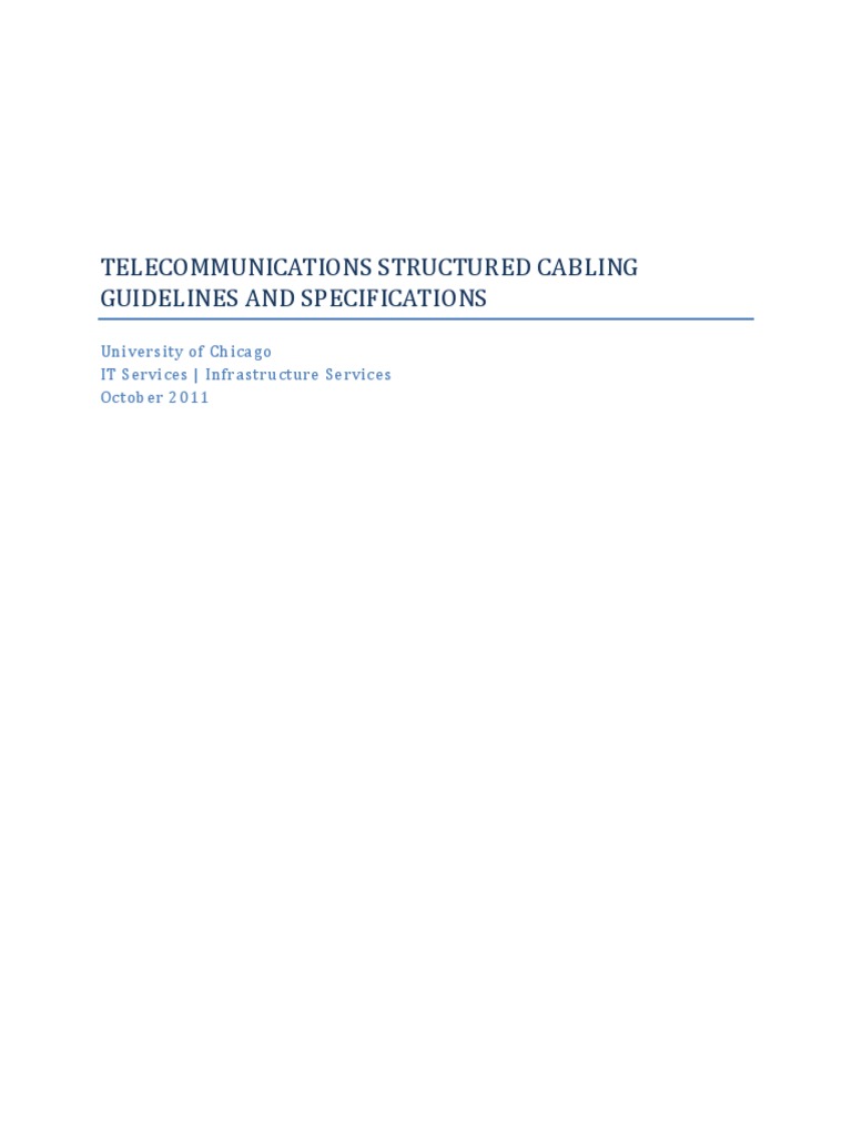 Structured Cabling Guide Pdf Telecommunication Hvac