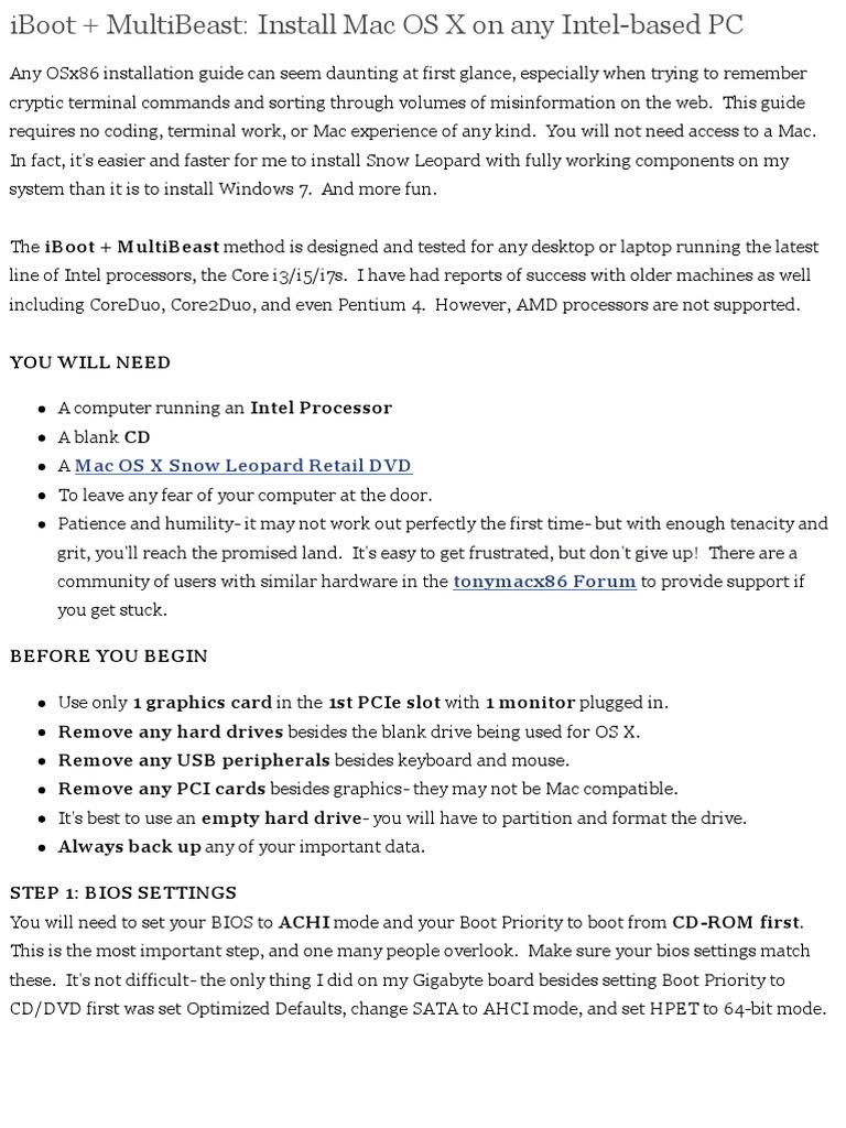 Tonymacx86 Blog: Iboot + MultiBeast: Install Mac OS X On Any Intel ...