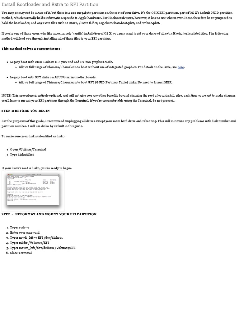 Installing Hackintosh Boot Files and Extra Files to the EFI Partition ...