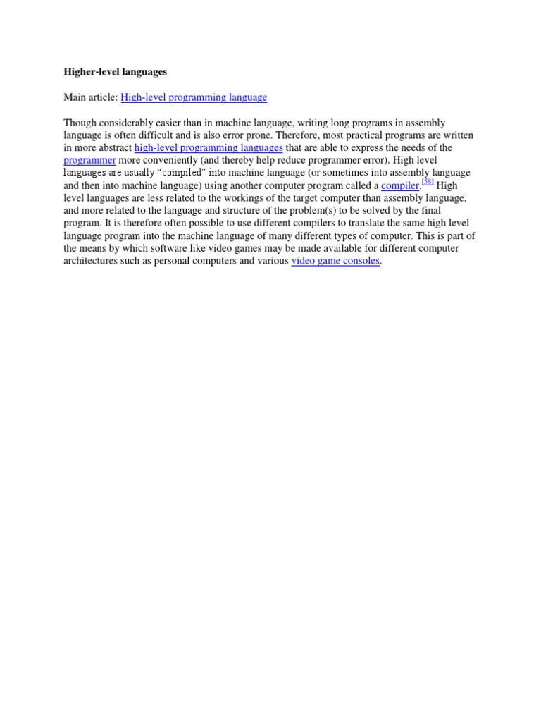 High-Level Programming Language | PDF
