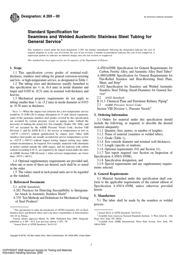 Astm A269 | PDF