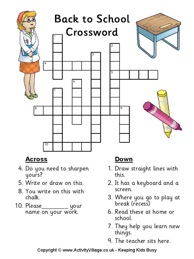 Back To School Crossword | PDF