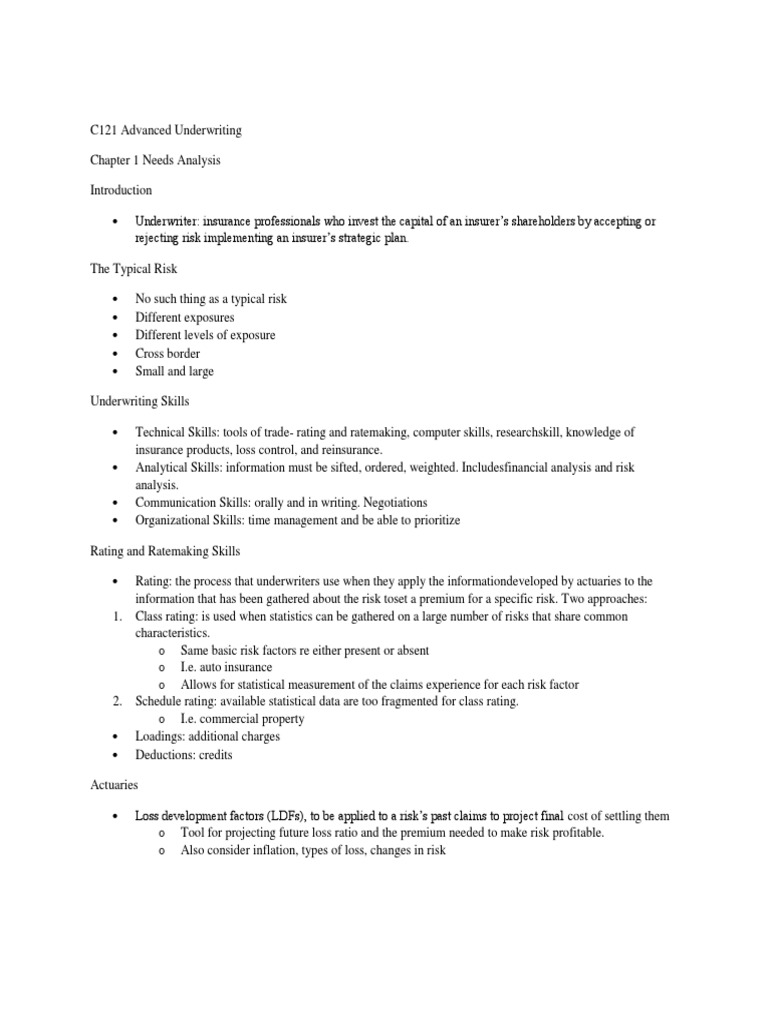 C121 Advanced Underwriting | PDF