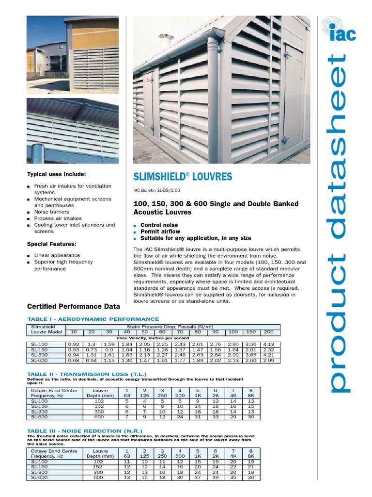 Slimshield Louvres | PDF | Noise | Galvanization