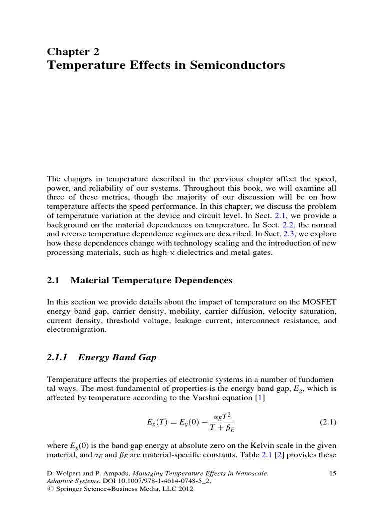 Temperature Effects in Semiconductors | PDF | Mosfet | Electric Current