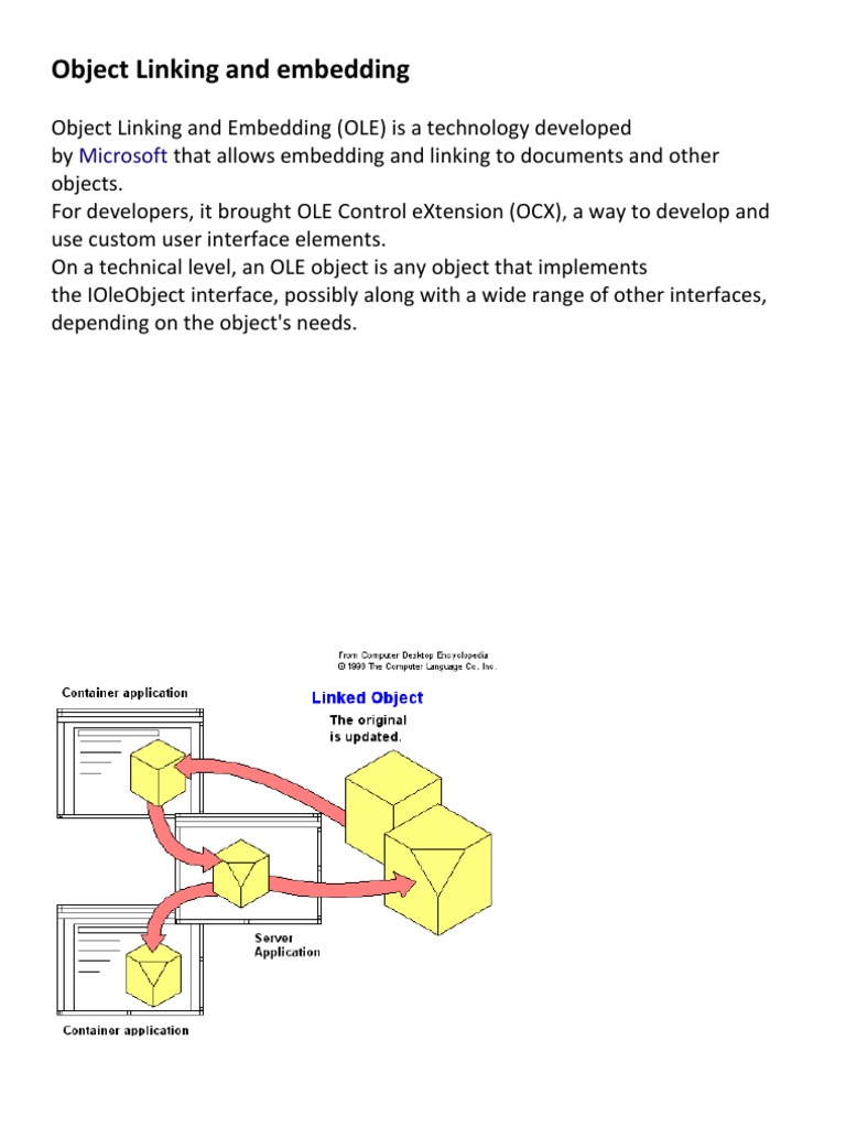 Ole Linking | PDF | Component Object Model | Computer Libraries