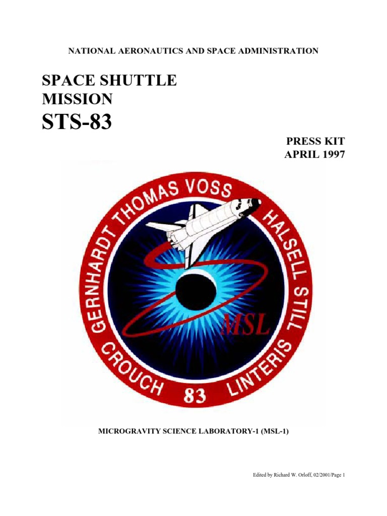 NASA Space Shuttle STS-83 Press Kit | PDF | Science | Space Programme